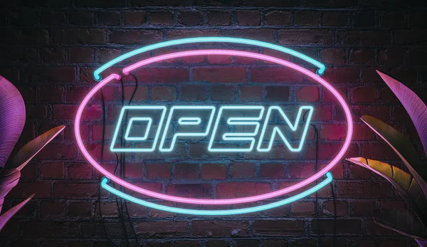 Neon light sign board background. 3d modern illustration. Neon elements ...