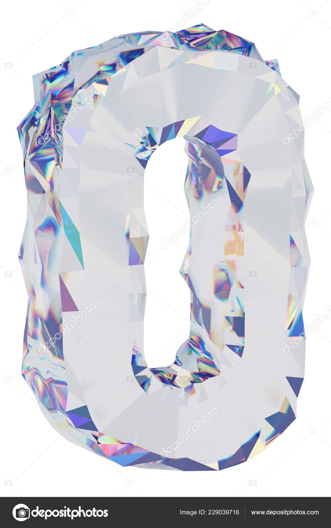 Diamond Zero Isolated White Backround Brilliant Numeral Illustration ...
