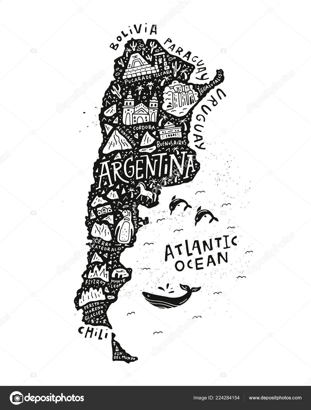 Argentinian Cartoon Map Stock Illustration by ©Favetelinguis199 #224284154