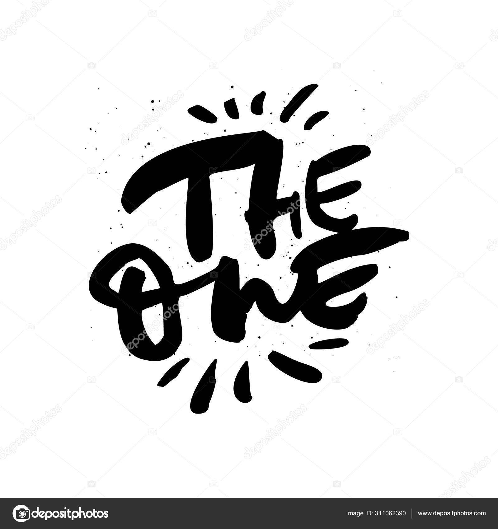 The one quote, phrase ink brush calligraphy Stock Vector Image by ...