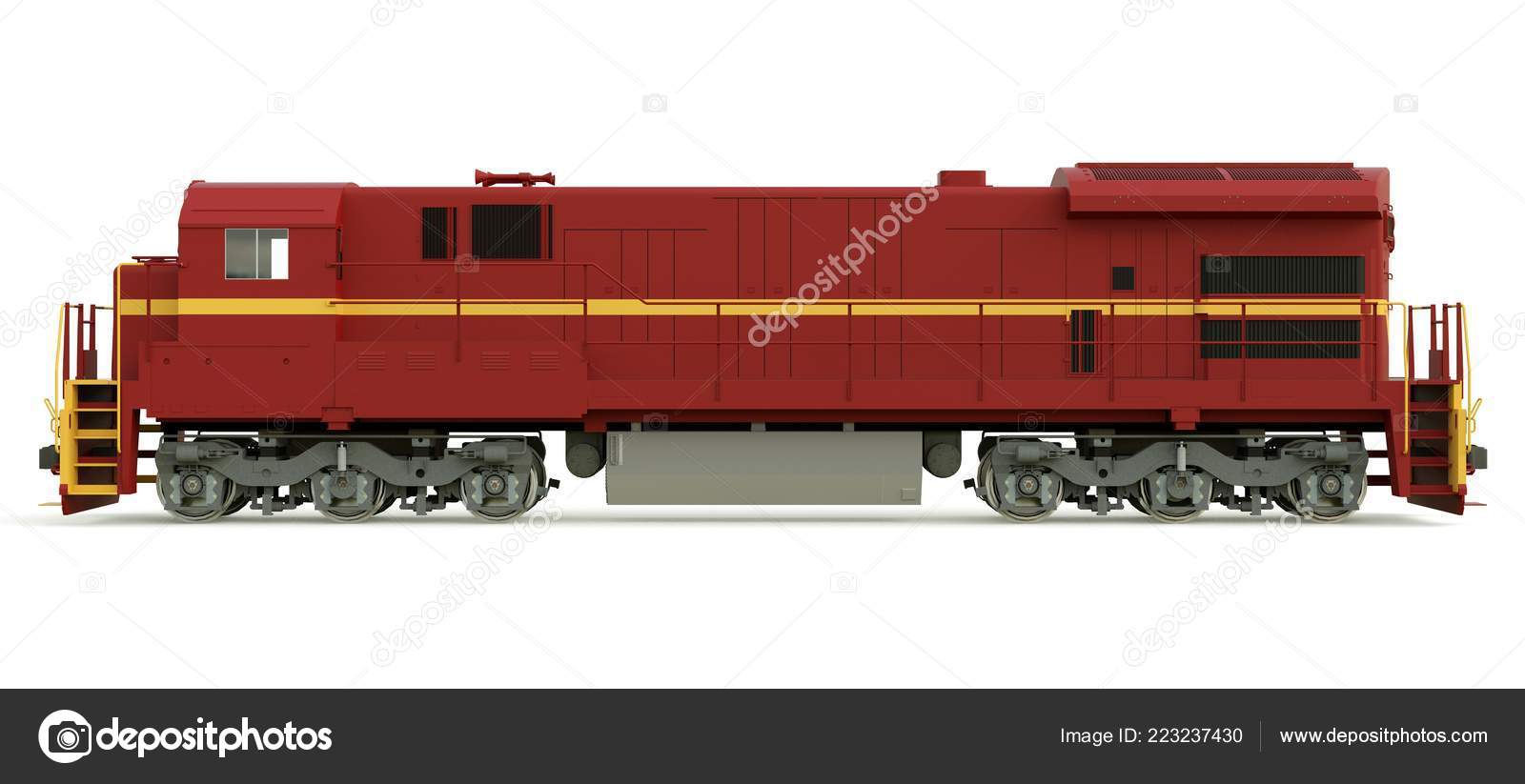 Modern Diesel Railway Locomotive Great Power Strength Moving Long Heavy ...