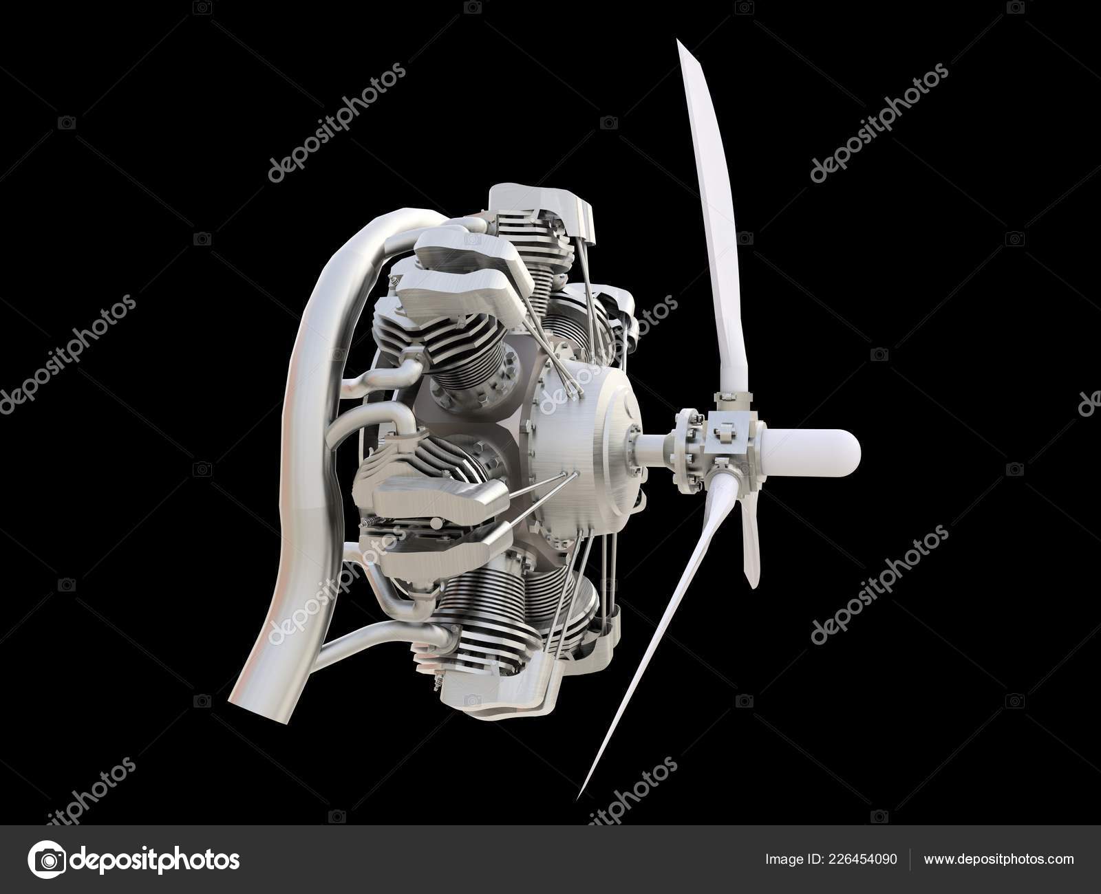 Old Circular Aircraft Internal Combustion Engine Propeller Blades ...