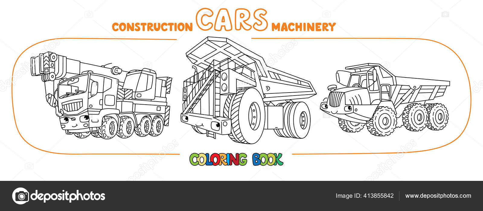 Mobilkran Oder Autokran Sattelkipper Schwerer Kipper Kleine Lustige ...