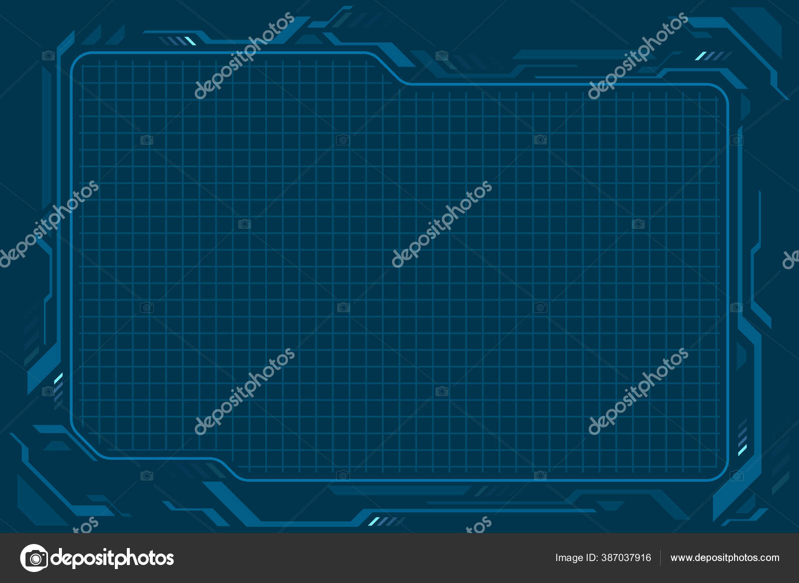 Hud Circuit Cyber Interface Screen Copy Space Grid Stock Vector Image ...