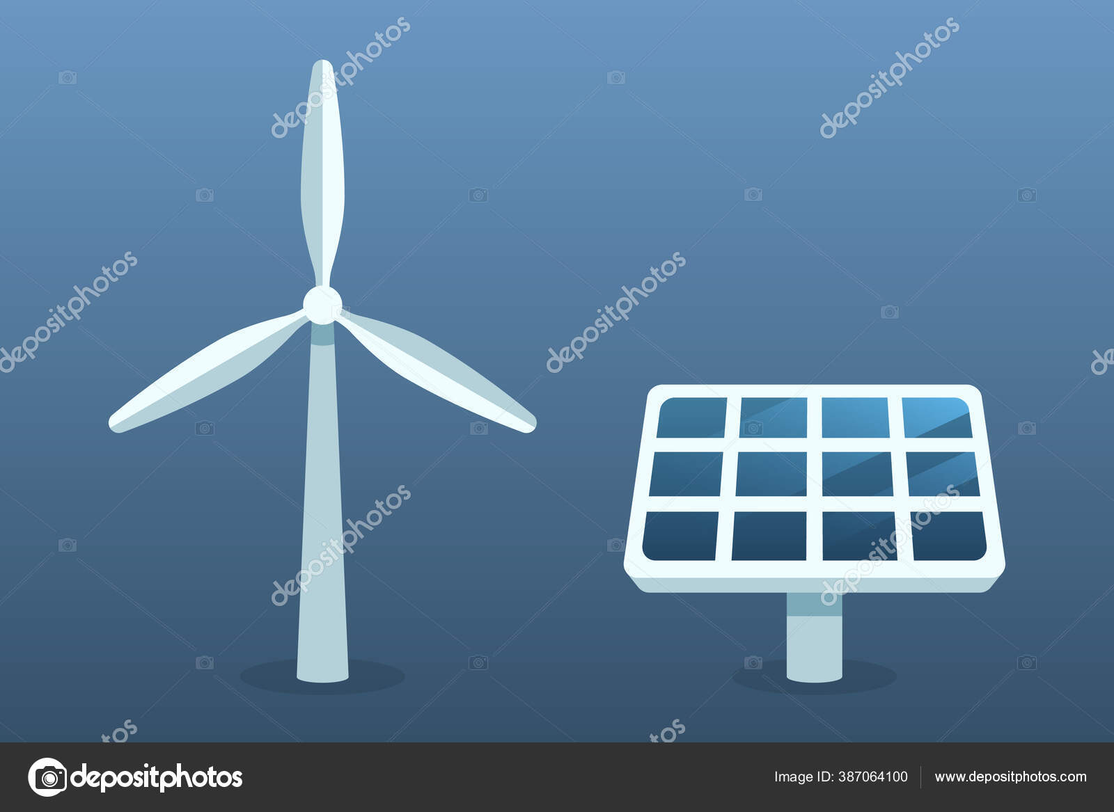 Wind Turbine Solar Cell Icon Renewable Energy Modern Clean Design Stock ...