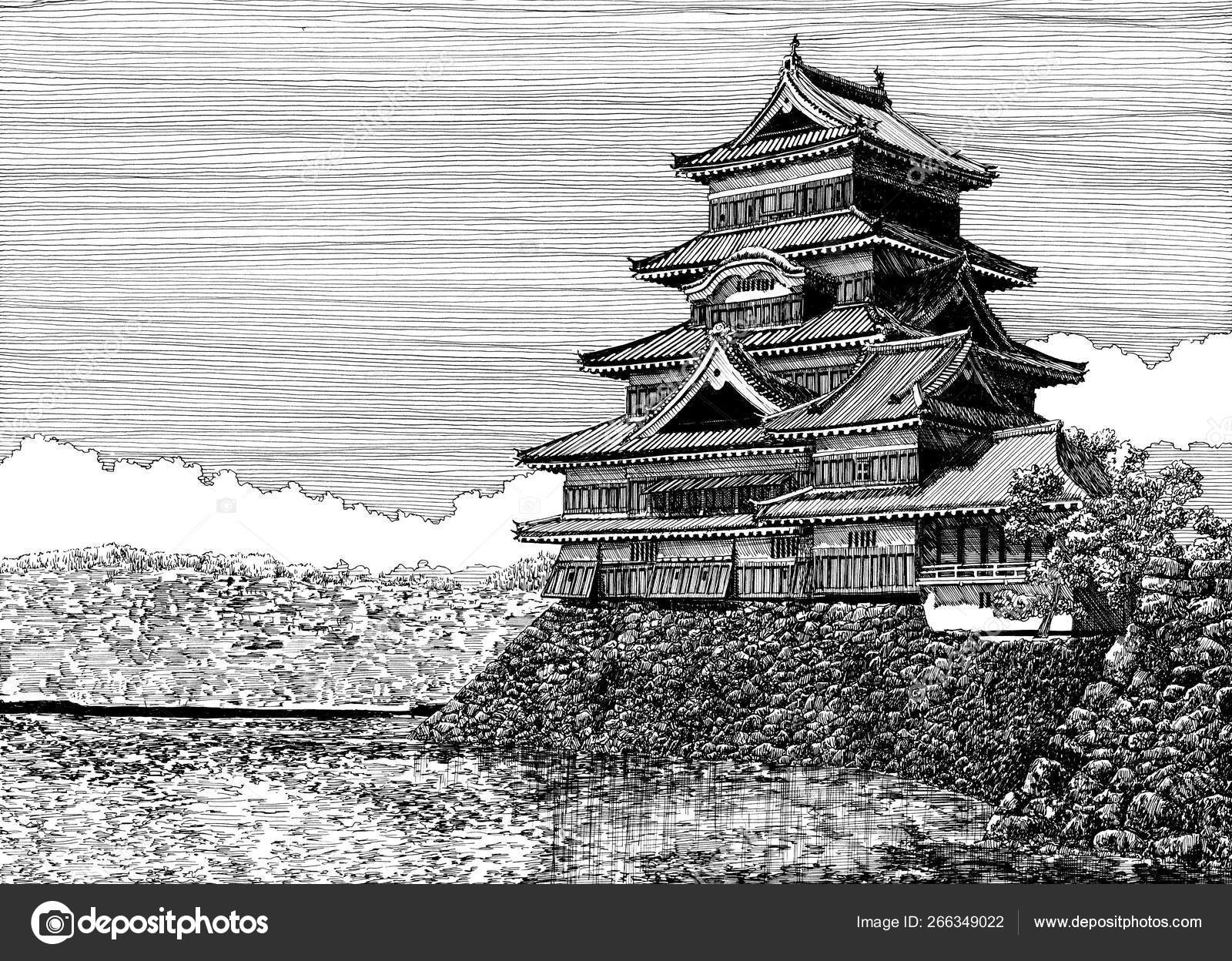 Japanese Castle Coloring Page