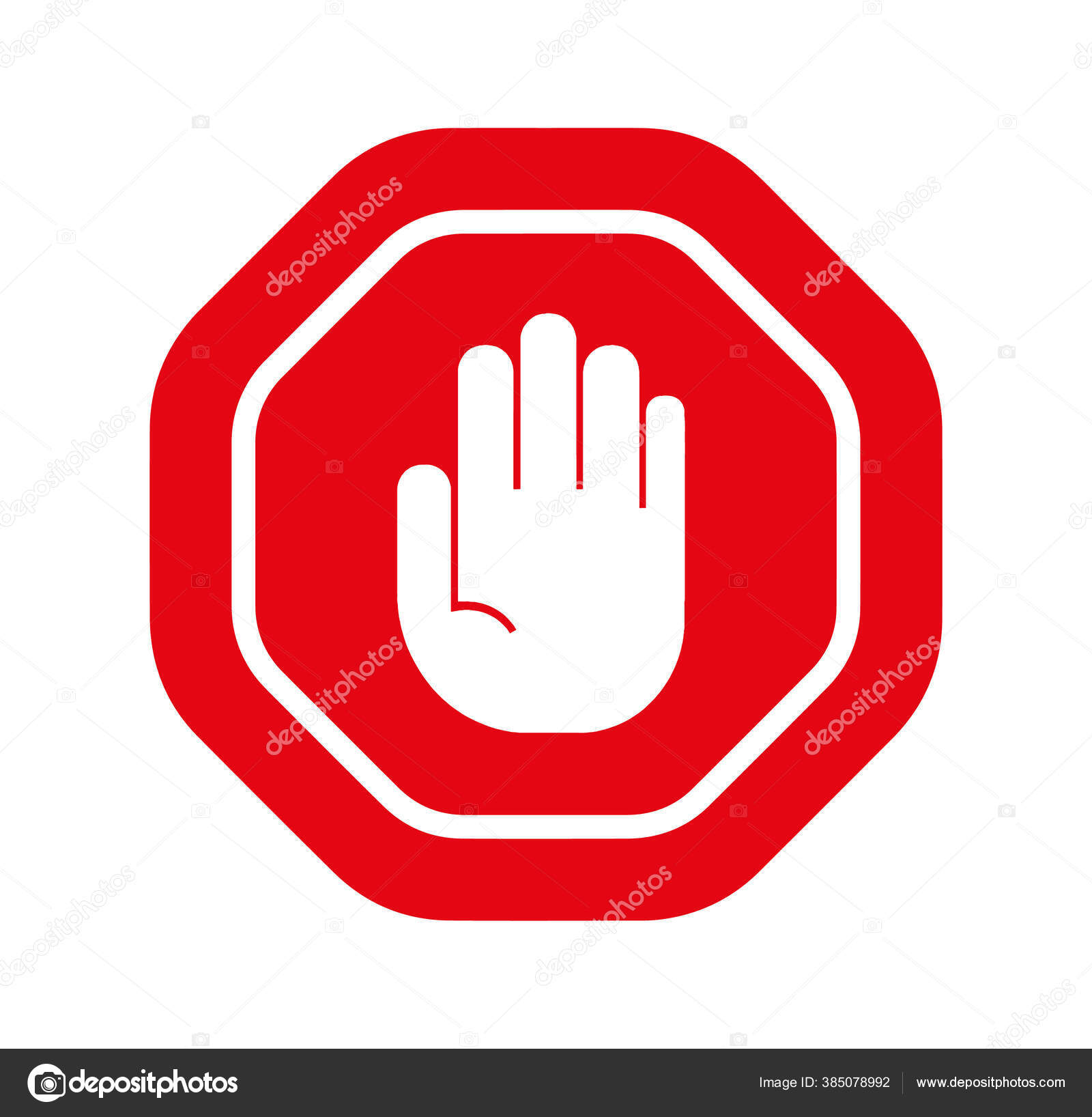 Panneau Stop Main Sur Fond Blanc Icône Vectorielle image vectorielle ...