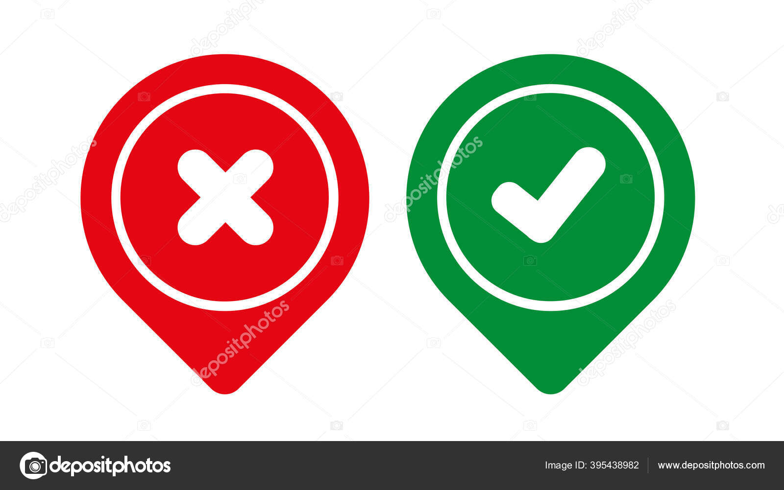Tick Cross Icon White Background Stock Vector by ©selim123 395438982