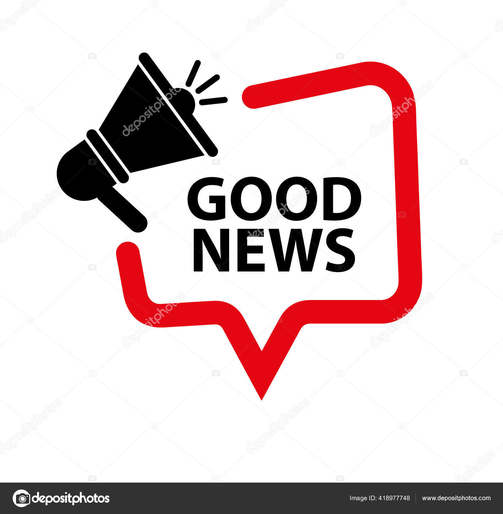 Good News Megaphone Sign White Background Stock Vector Image by ...