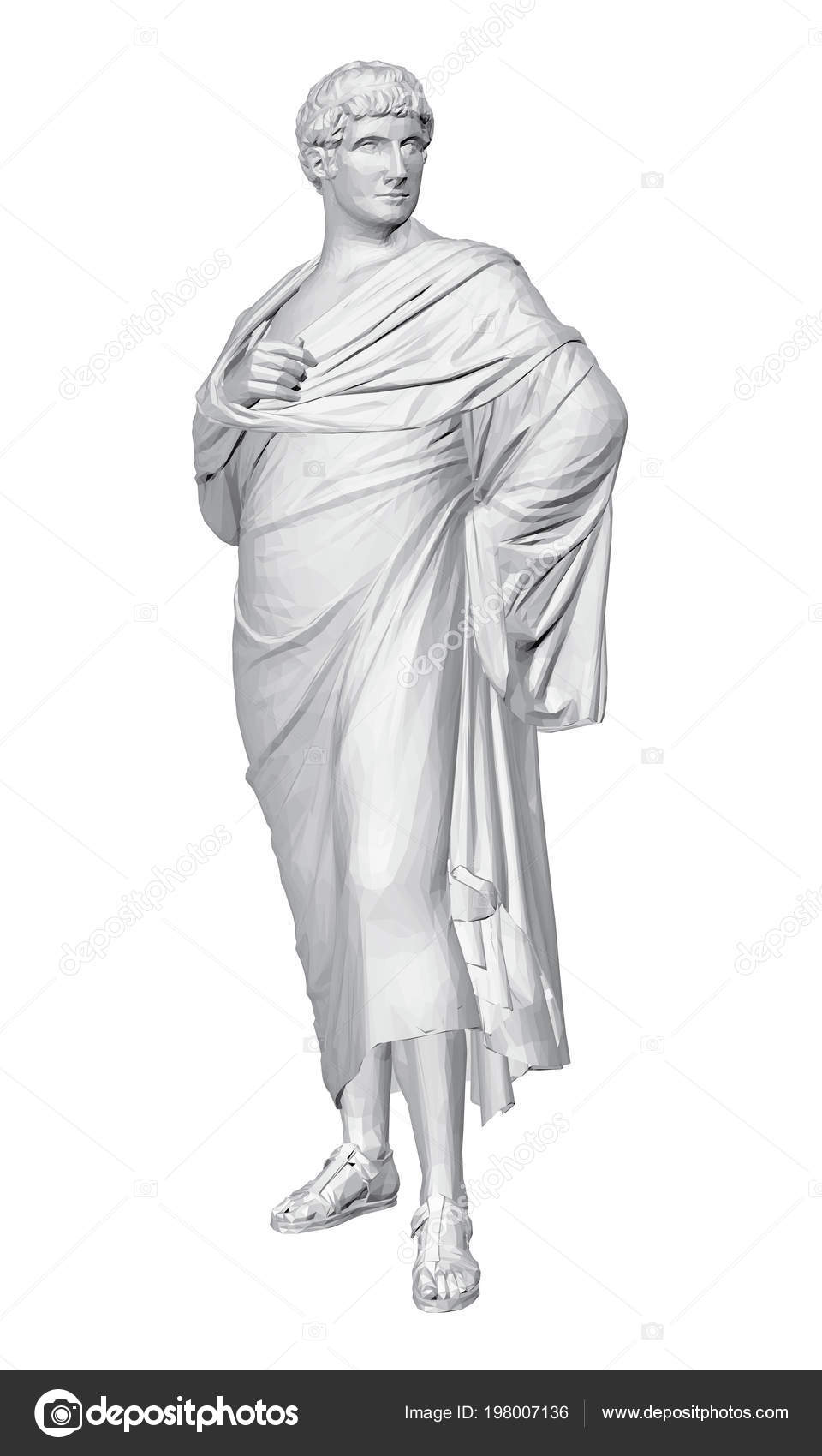Statue Mark Anthony Statue Couleur Blanche Statue Polygonale ...