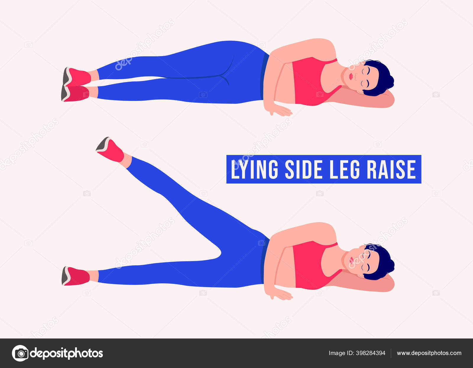 Leg Pull Exercise Woman Workout Fitness Aerobic Exercises Vector ...