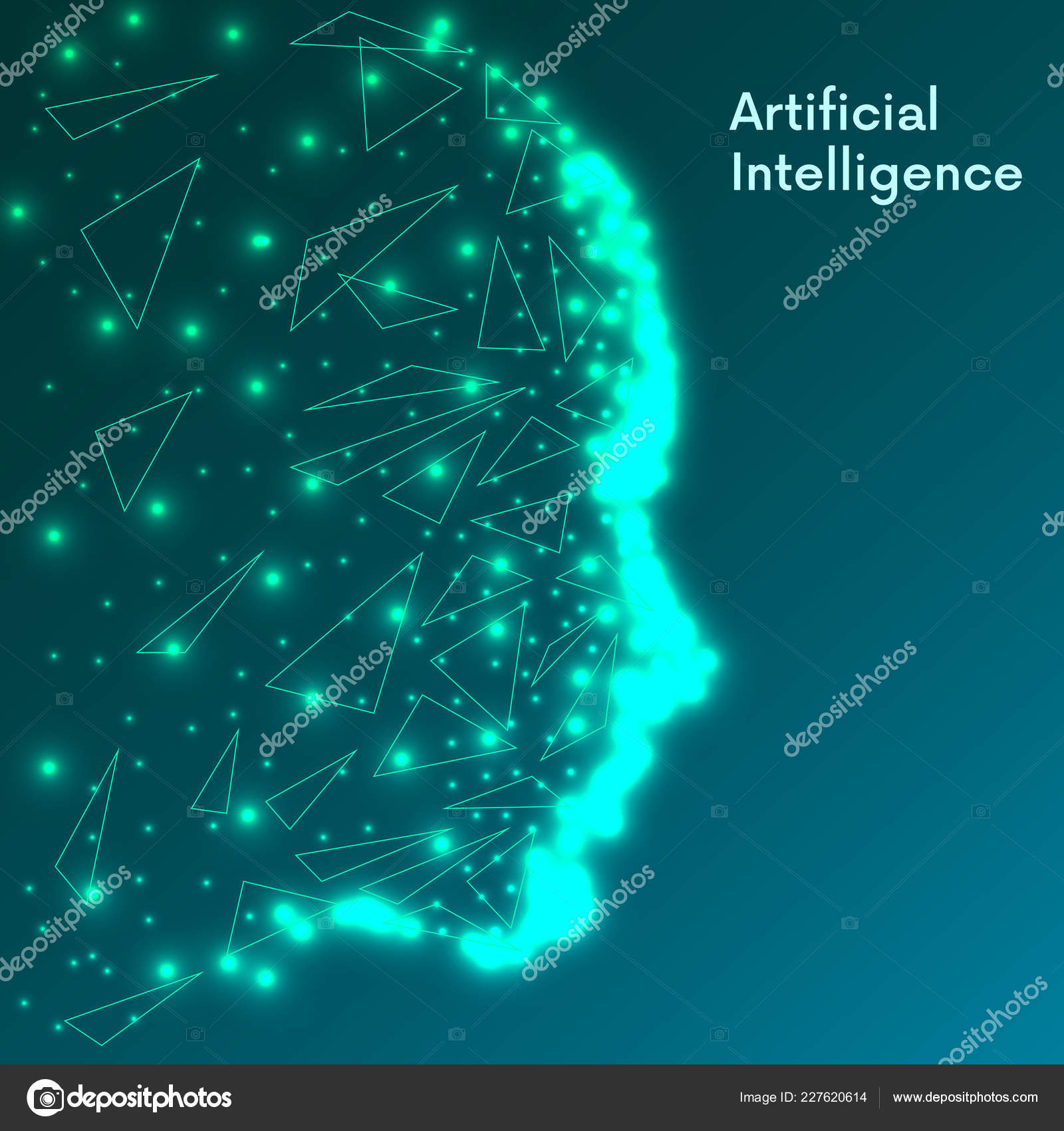 Artificial intelligence concept. Futuristic Human Big data ...