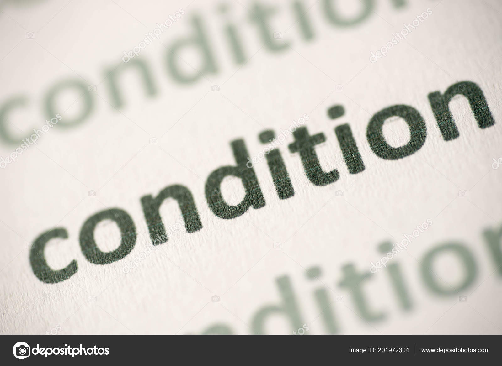 Word Condition Printed White Paper Macro — Stock Photo © aga77ta #201972304