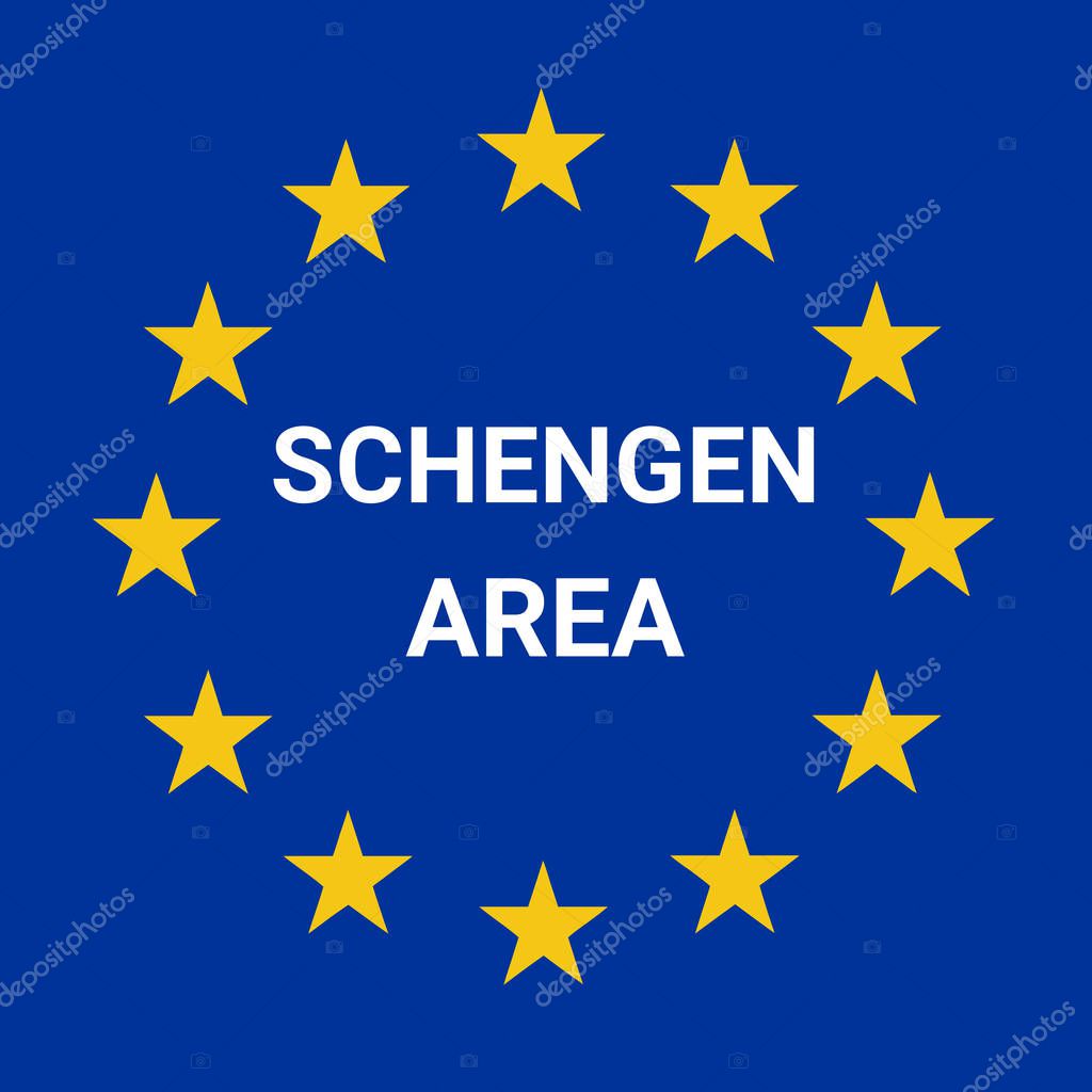 Ilustración del símbolo del espacio Schengen 2022