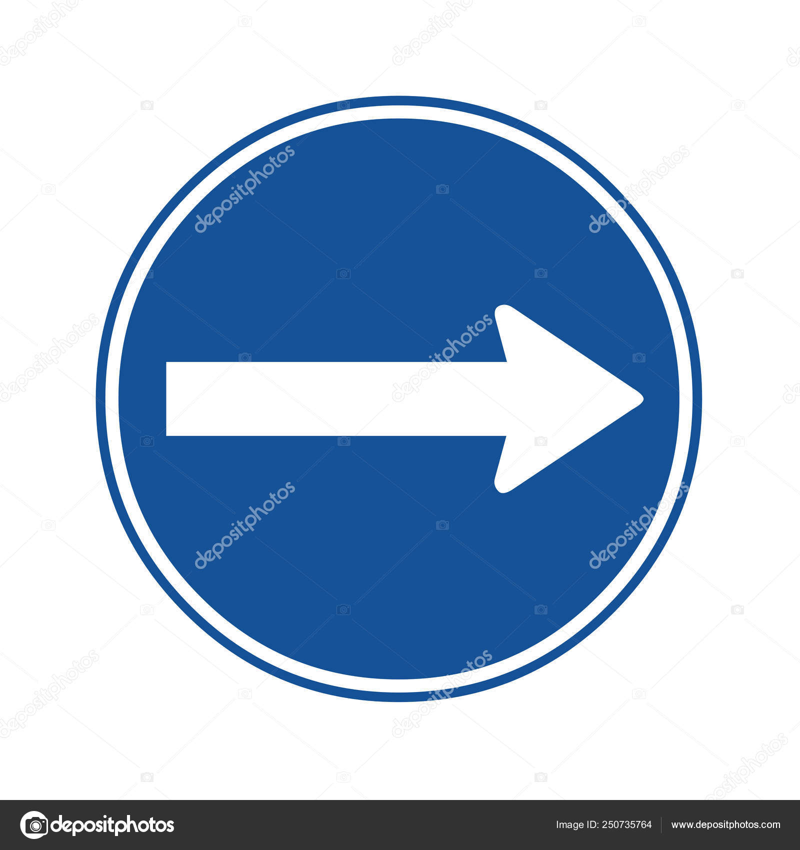 Blue Road Sign White Arrow Right Stock Photo by ©ricochet69 250735764