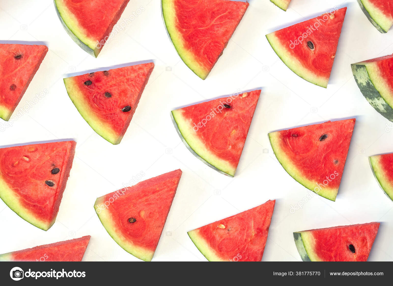 Watermelon Chunks Pattern White Background Stock Photo by ©tanarch ...