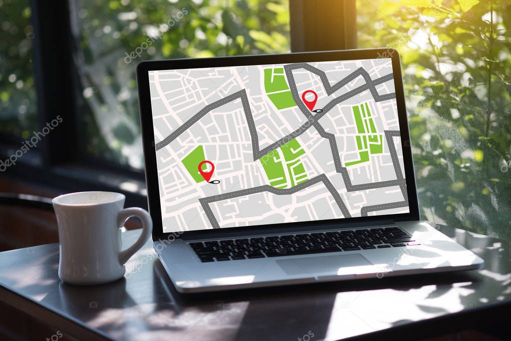 GPS Mapa a la ruta Conexión de red de destino Ubicación Mapa de calles ...