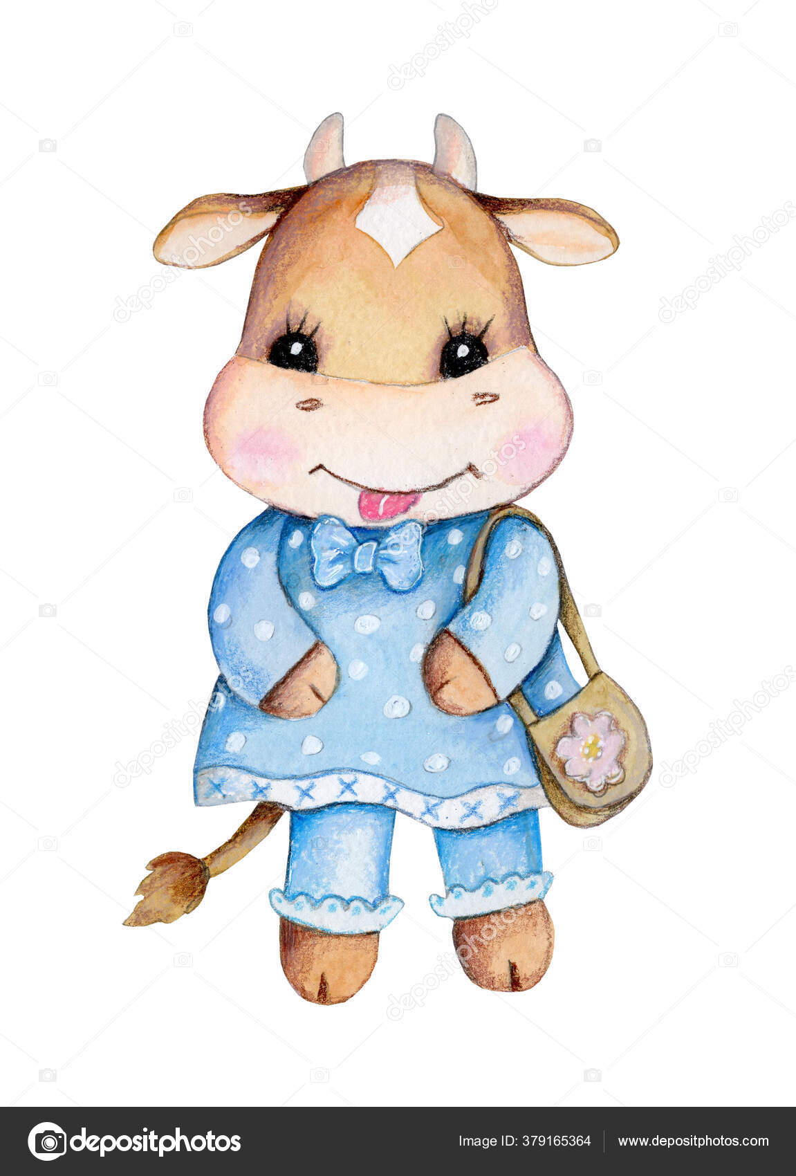 Cute Girl Cow Cartoon