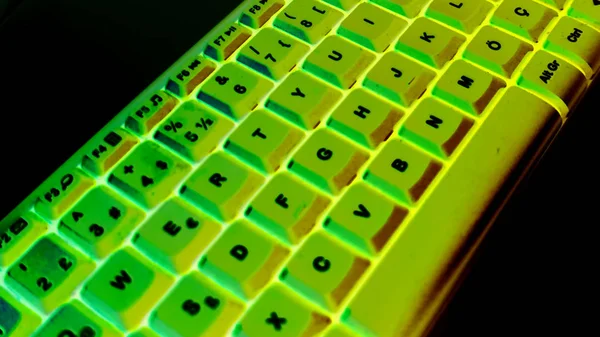 Modern green backlit keyboard Stock Photos, Royalty Free Modern green ...
