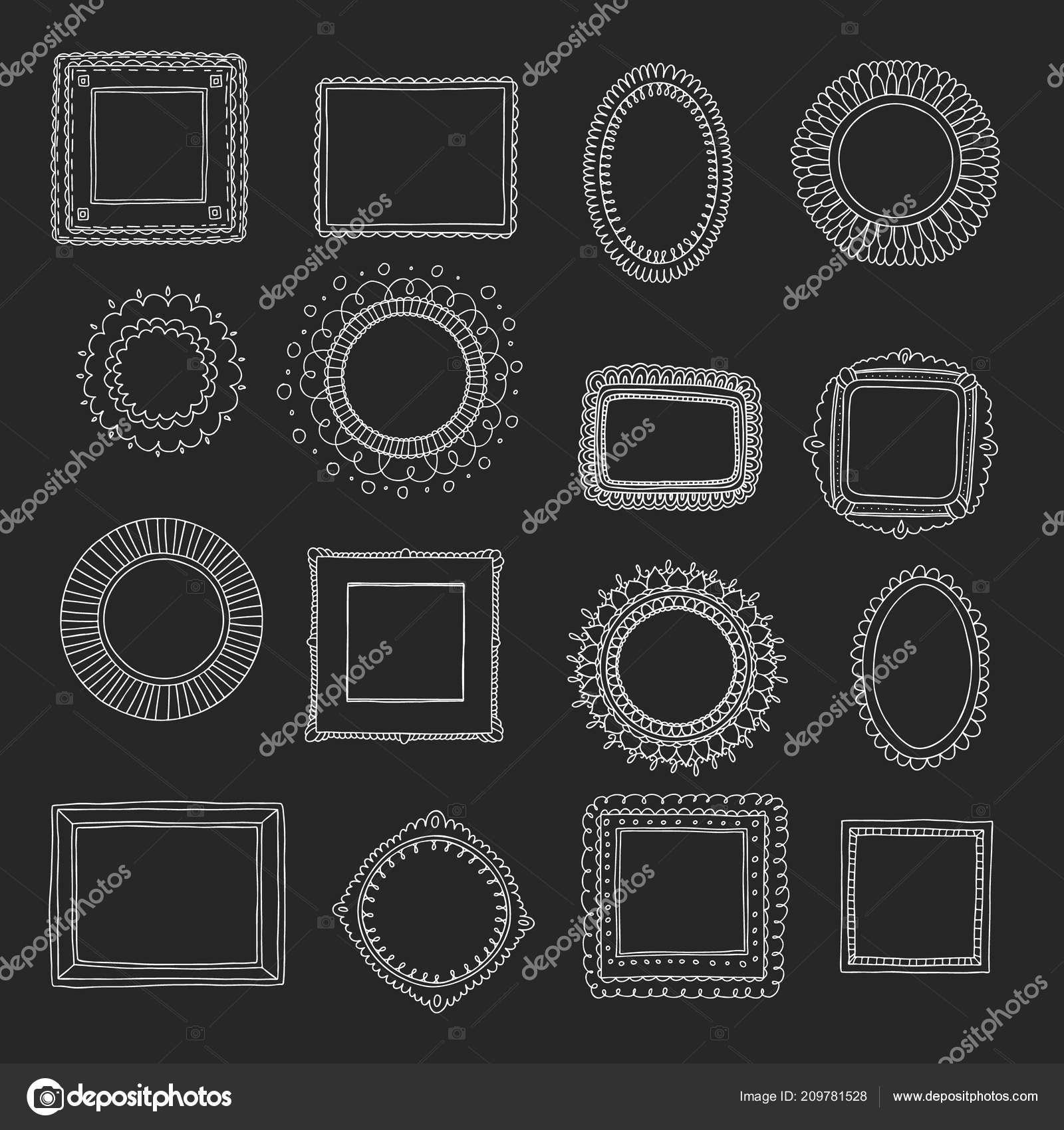 Beautiful template hand drawn frames. Stock Vector Image by ©Liubou ...