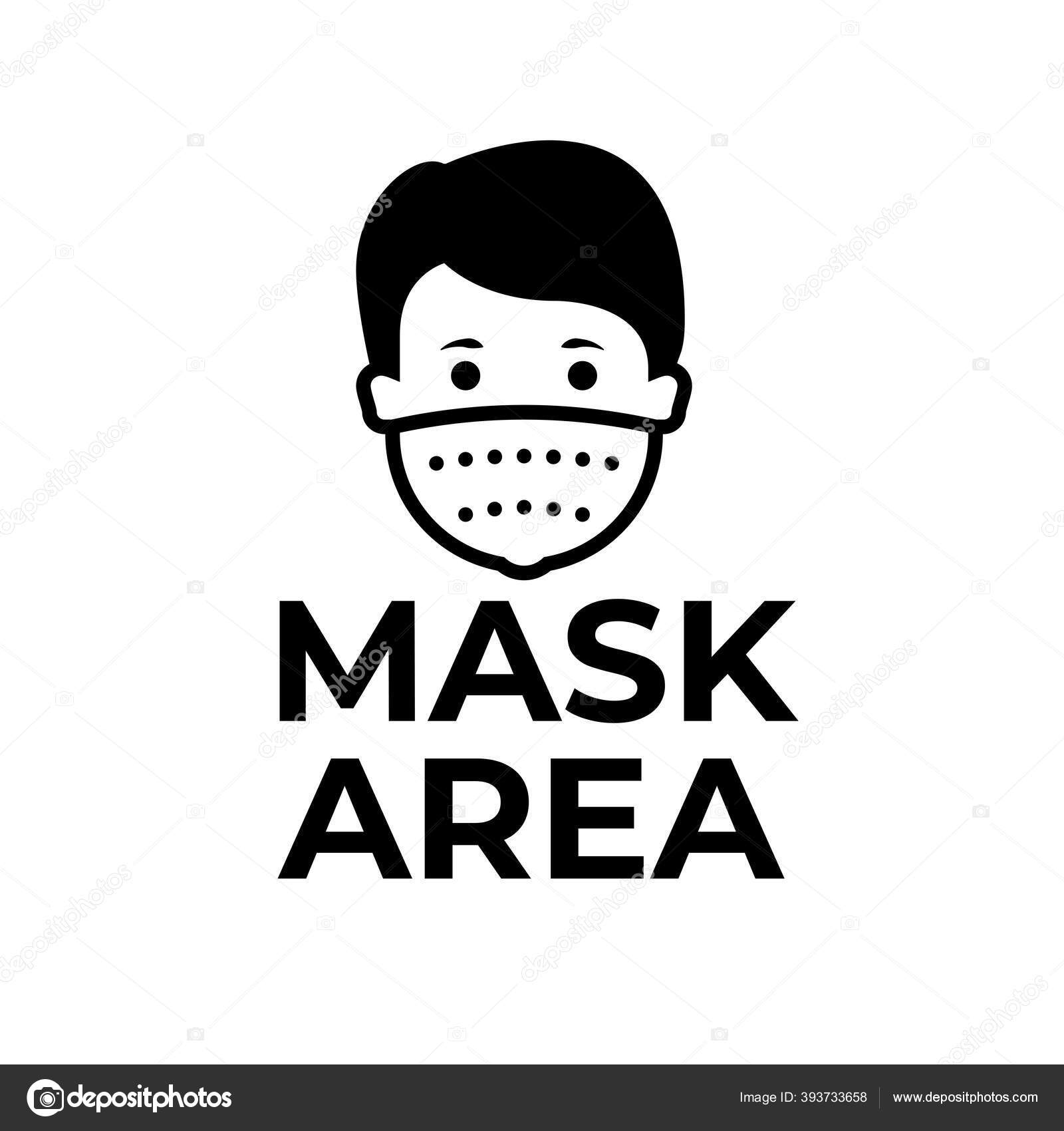 Wearing Face Mask Required Sign Man Wear Medical Face Mask Stock Vector ...