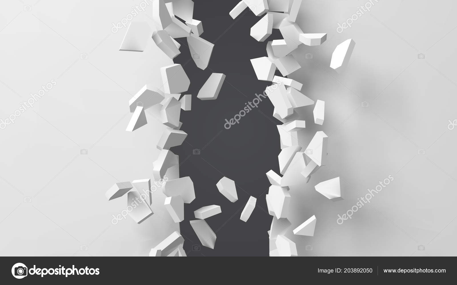Vector illustration of exploding wall with free area on center for any ...