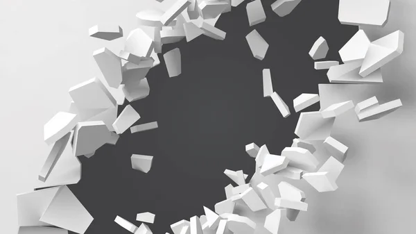 Vector illustration of exploding wall with free area on center for any ...