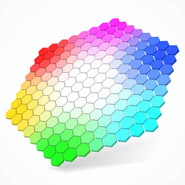 Hexagonal color palette with small color hexagons. 3d style vector ...