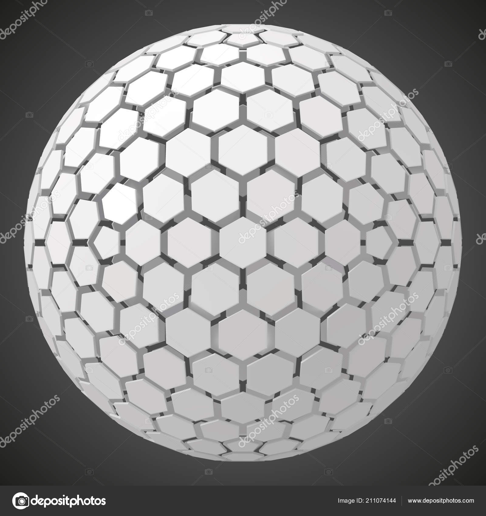 Small hexagons forming a sphere. 3d style vector illustration. Stock ...