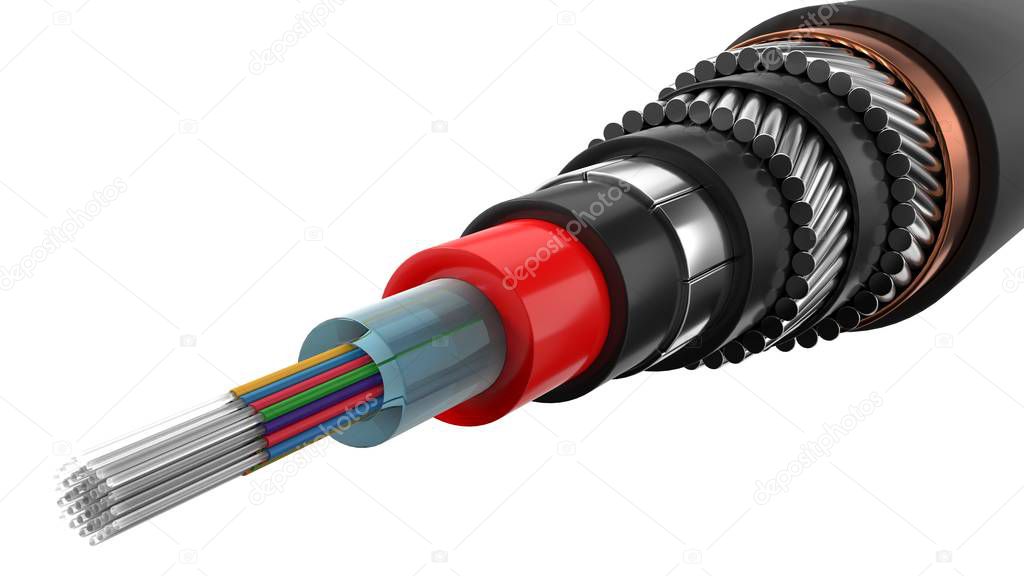 cable intercontinental de Internet cortado. cable submarino que muestra ...
