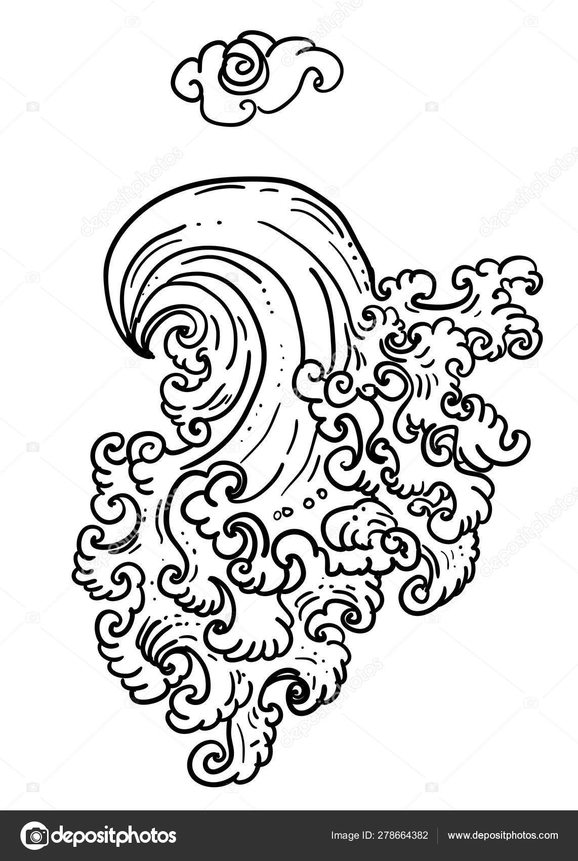 Japanese Wave Pattern Tattoo