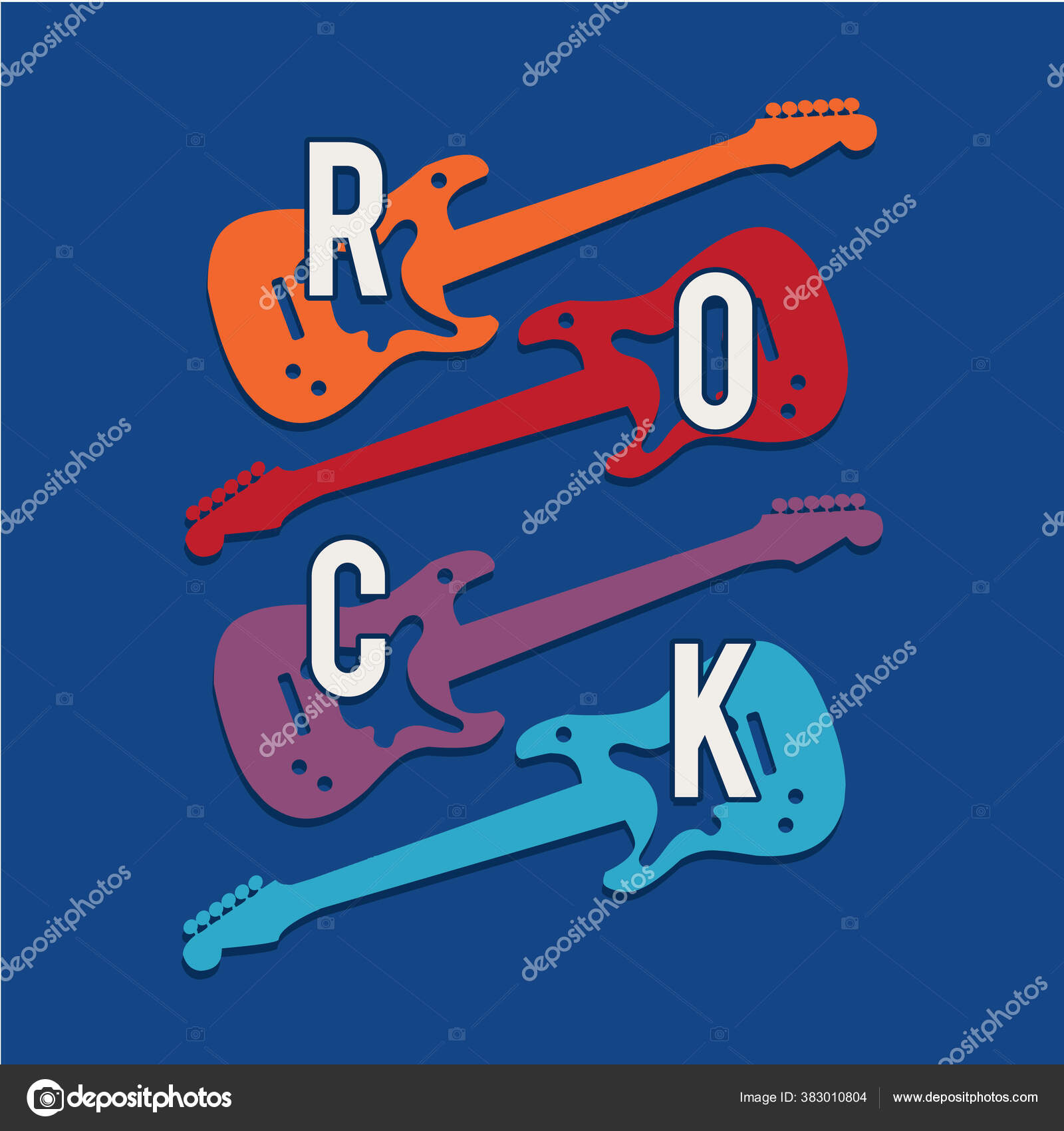 Stylish Banner Rock Inscription Vector Illustration Stock Vector by ...