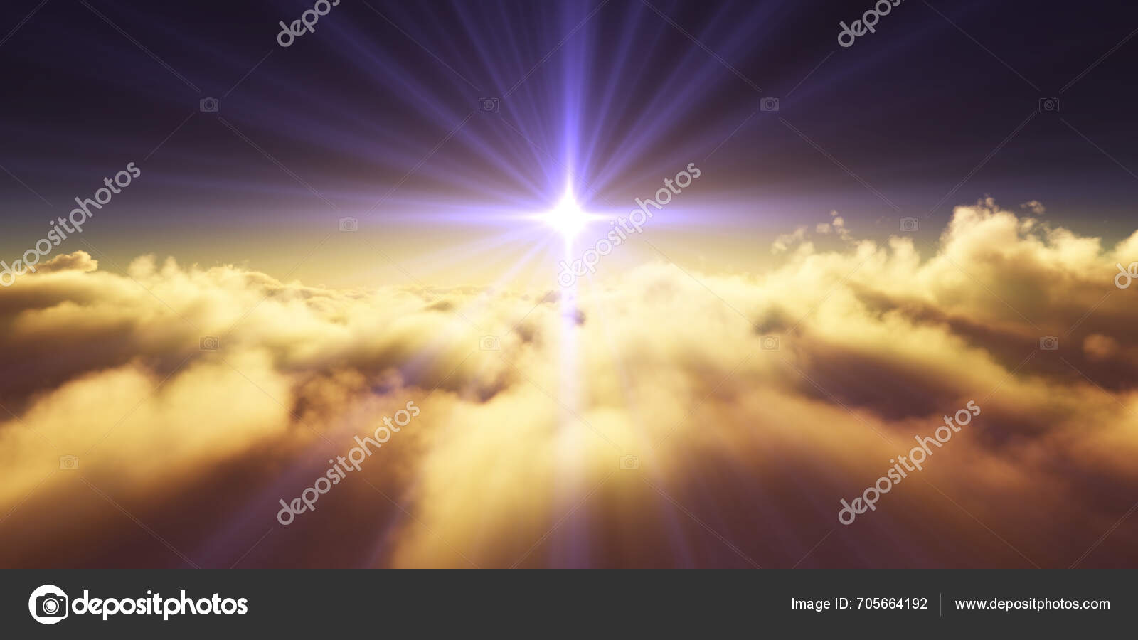 Clouds Sunrise Sun Ray Illustration Rendering — Stock Photo © alexnako ...
