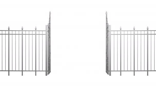 Animation Opening Closing Gates Fence Rendered Black White Isolated ...