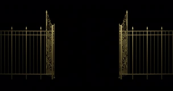 Animation Opening Closing Gates Fence Rendered Black White Isolated ...