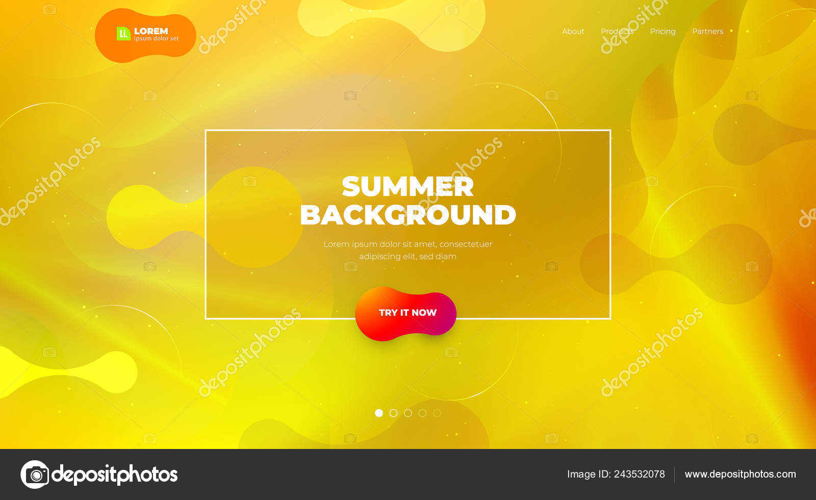 Yellow Liquid Background Design Fluid Gradient Shapes Composition Stock ...