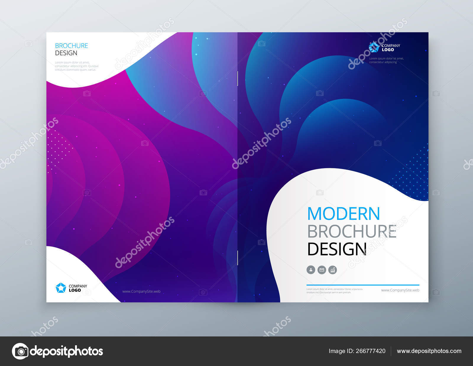 Minimal modern front and rear cover design. Dynamic colorful gradients ...