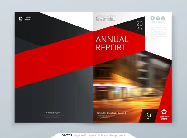 Landscape Cover template. Landscape Red template for brochure, banner ...