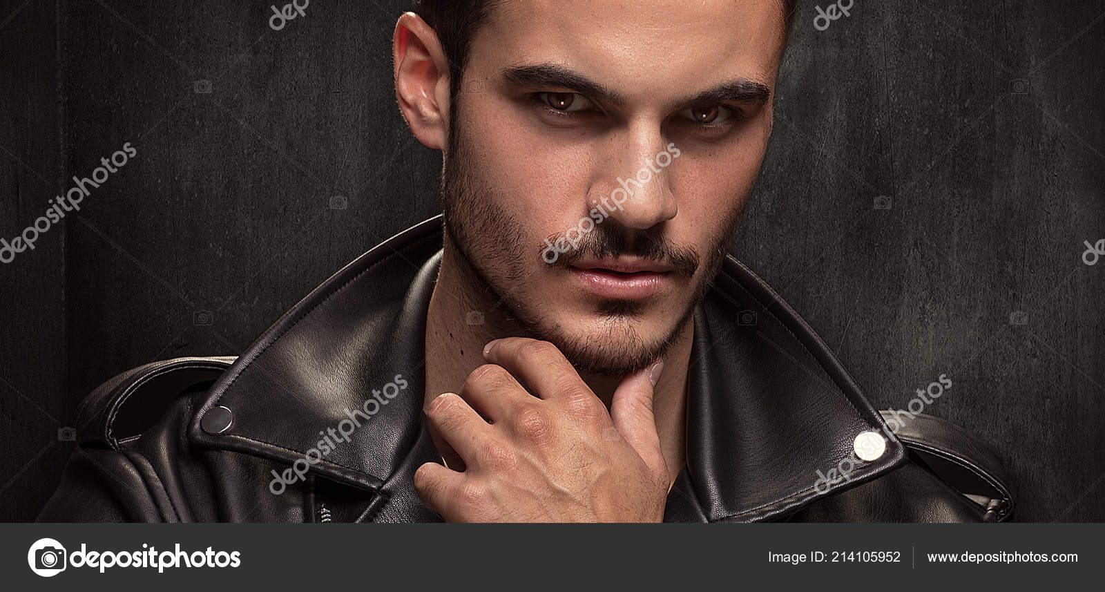 Closeup Portrait Handsome Young Man Manly Face Male Beauty — Stock ...