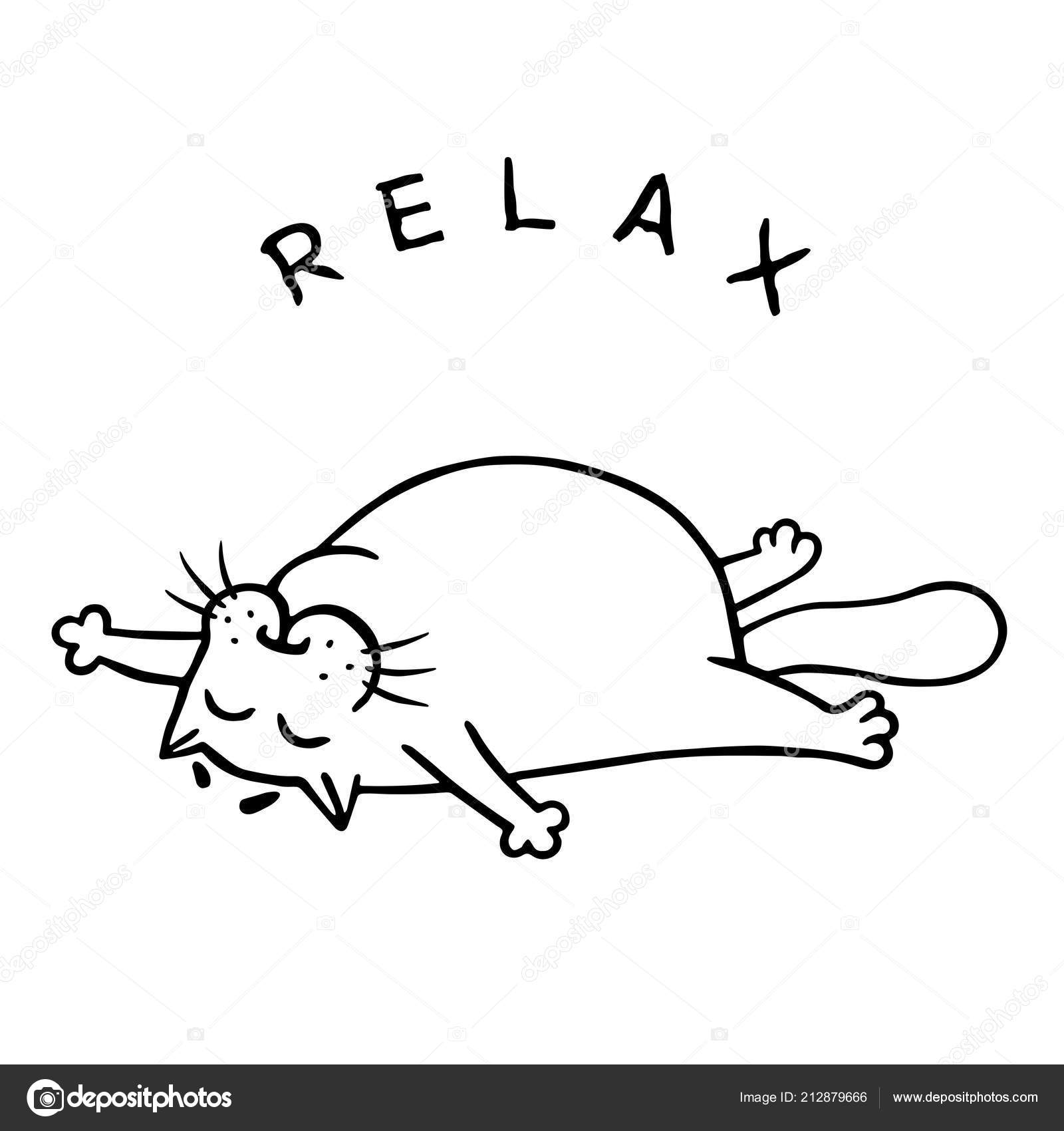 Images: funny relax cartoon | Fat Cat Lying Relax Funny Cartoon Animal ...