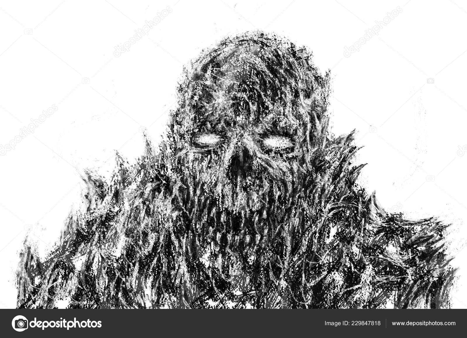 Zombie Skull Drawing