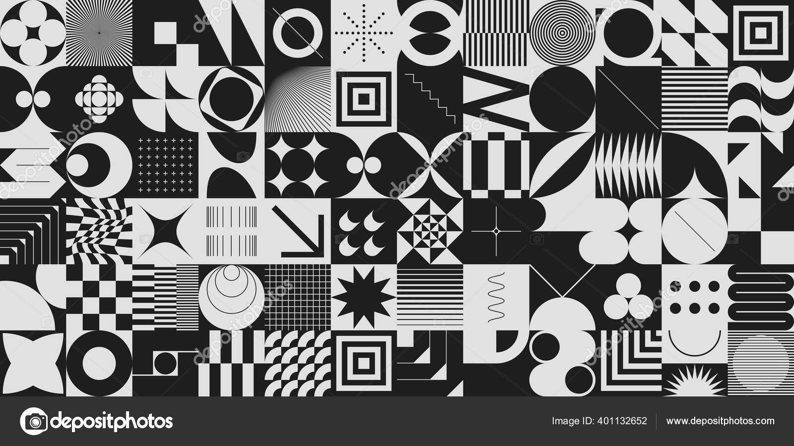 Simple Geometric Abstract Vector Pattern Simple Shapes Monochrome ...