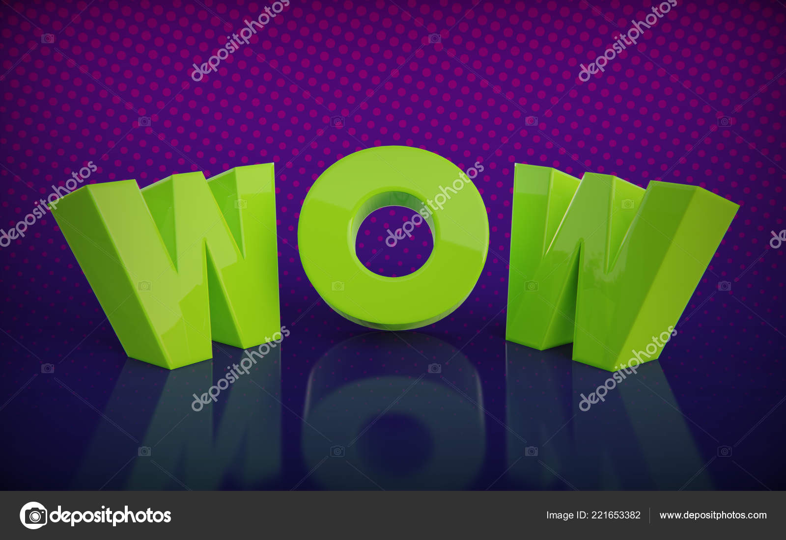 Wow Colored Sign Blue Purple Comic Background Uppercase Yellow Letters ...