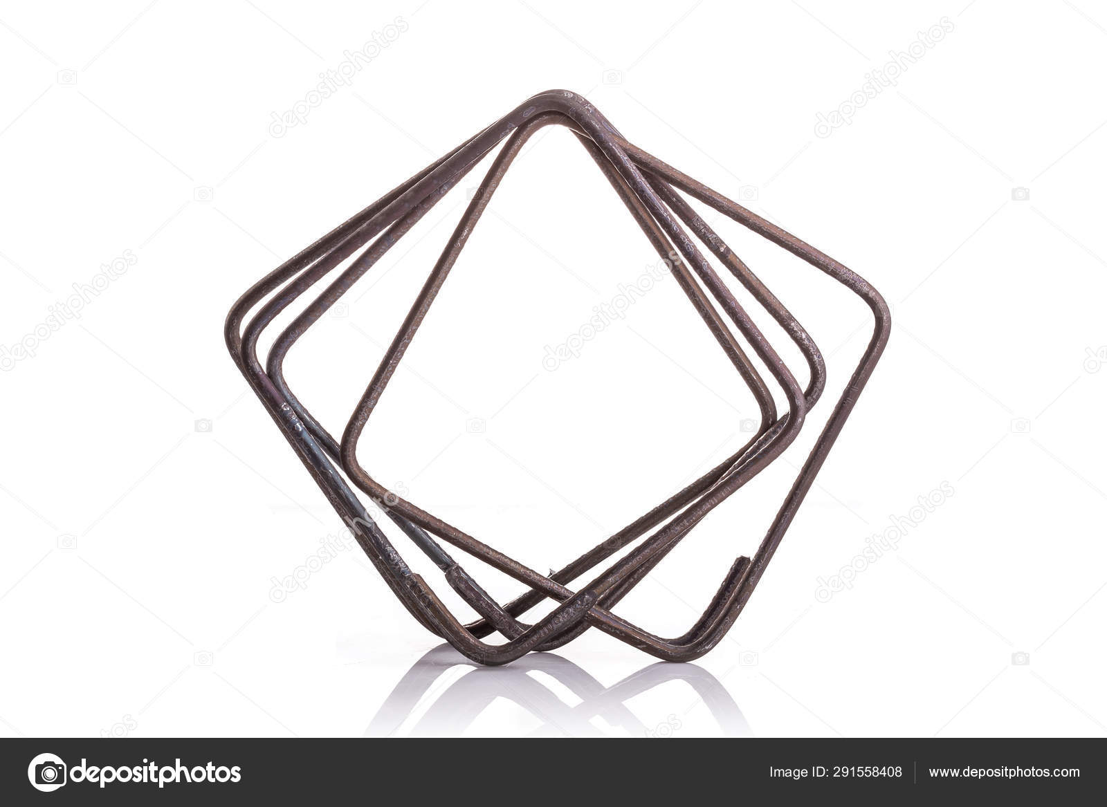 Steel stirrup for construction beam isolated on white Stock Photo by ...