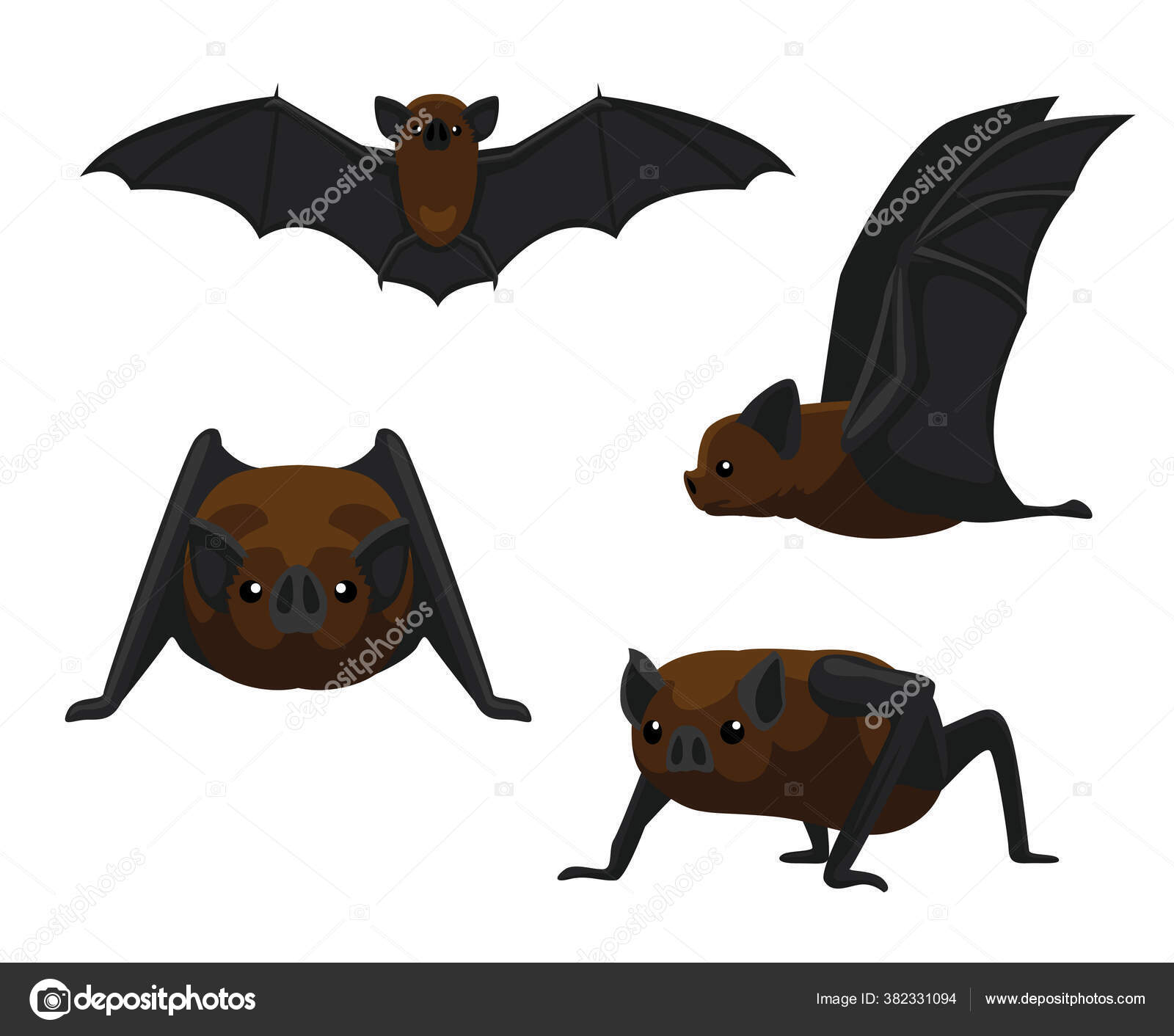 Cute Cartoon Vampire Bat