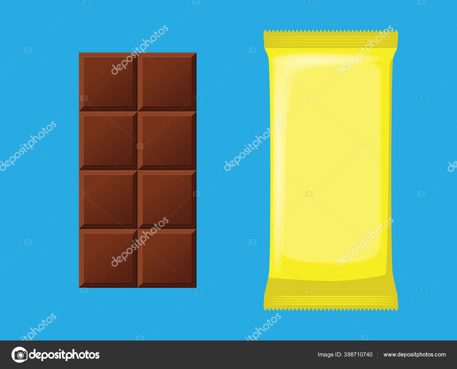 Chocolate Bar Yellow Package Vector Stock Vector Image by ©Punnawich ...