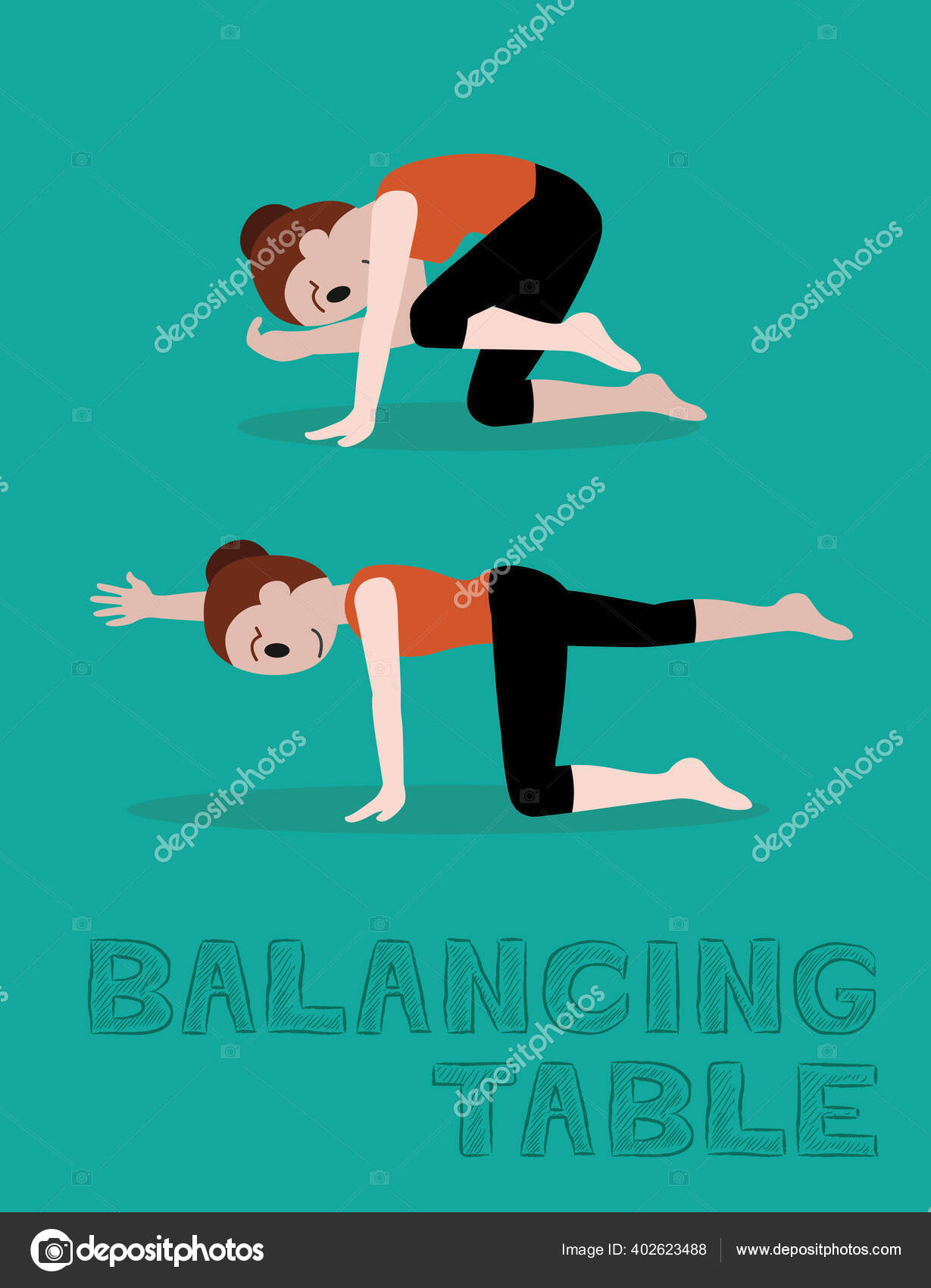 Yoga Balancing Table Cartoon Vector Illustration Stock Vector Image by ...