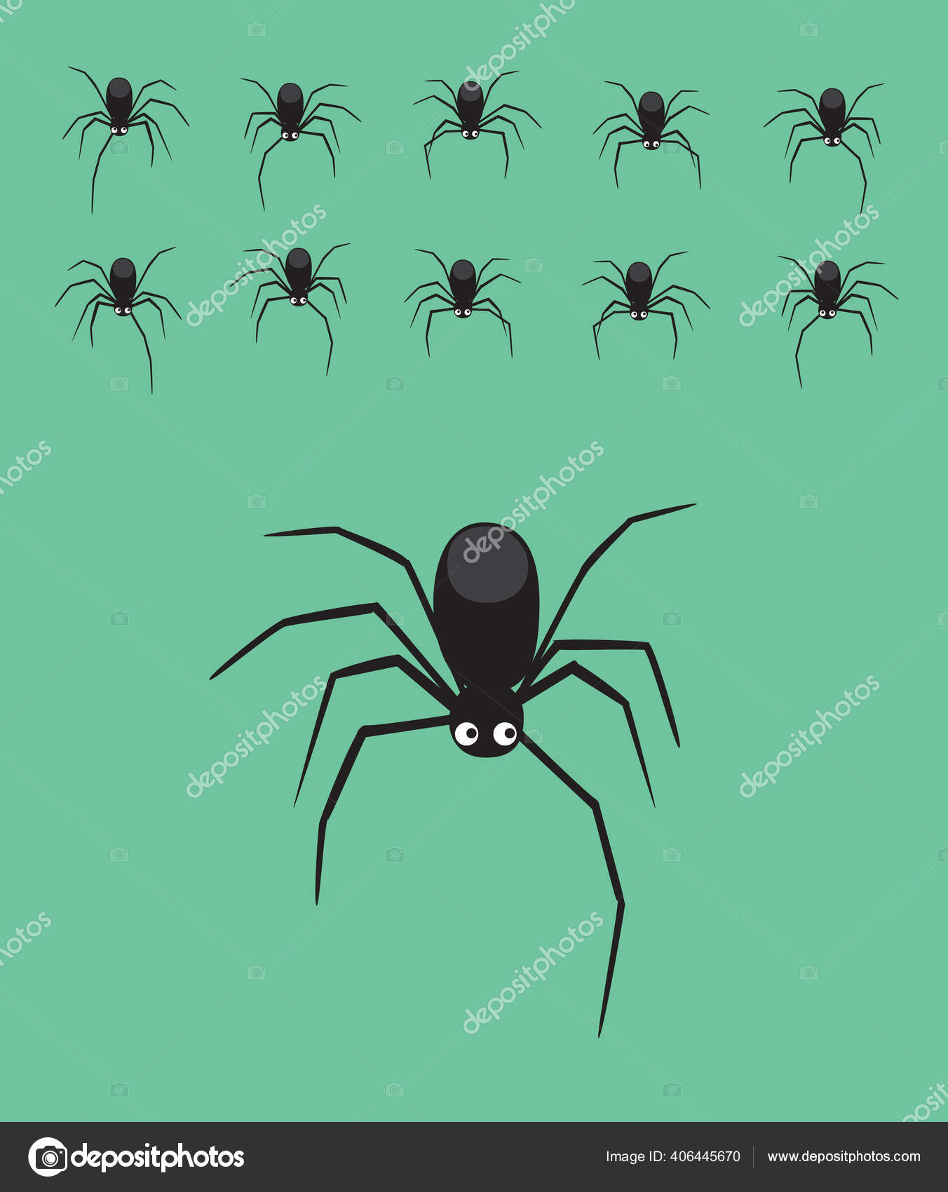 Animal Animation Spider Walking Cute Cartoon Vector Illustration Stock ...