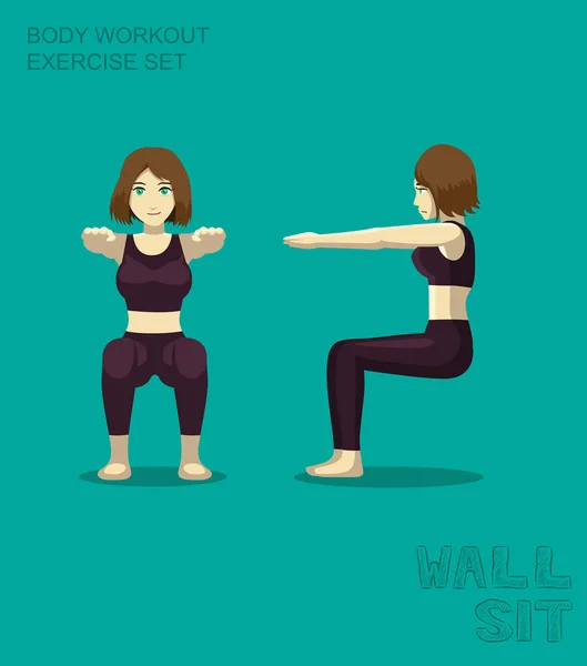 Wall sit exercise Vector Art Stock Images | Depositphotos