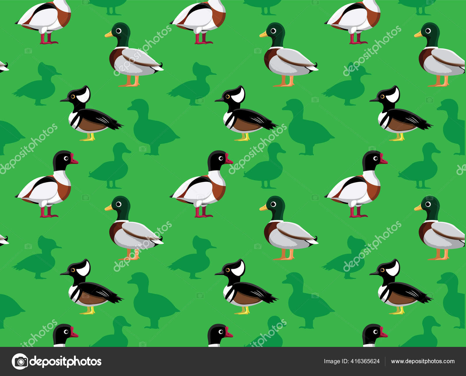Ducks Seamless Cartoon Wallpaper Stock Vector by ©Punnawich 416365624